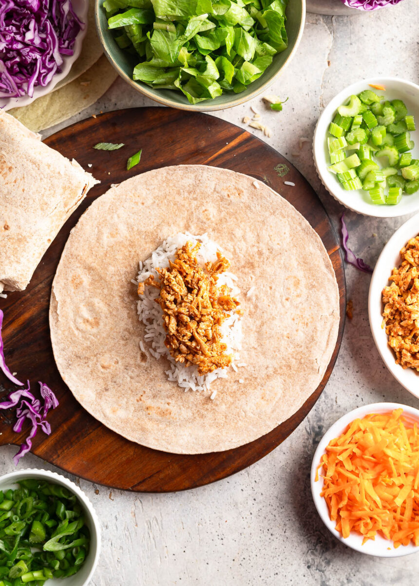 Buffalo Shredded Tofu Wrap: Spicy and Protein-Packed Meal