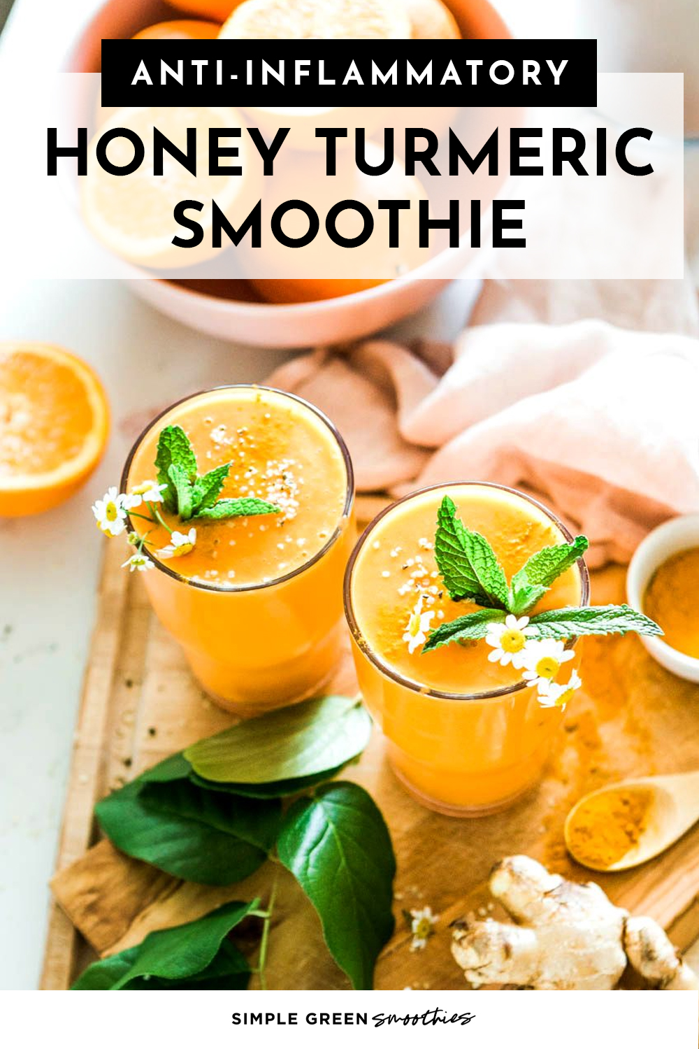 Honey Turmeric Smoothie | Creamy & Anti-inflammatory