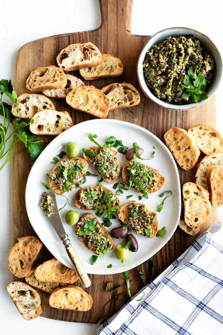 Best Green Olive Tapenade (Fresh, Easy + Quick Appetizer)