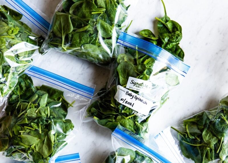 How to Freeze Spinach | Freezer Bags + Spinach Cubes